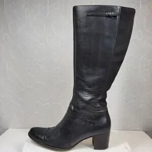 Timberland | Shoes | Timberland Tasa Tall Leather Boots 9 Black Knee ...